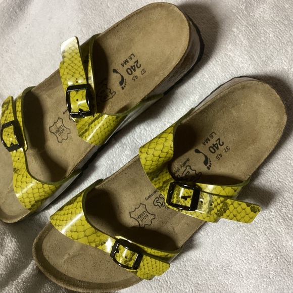 Birkenstock | Shoes | Birkis By Birkenstock Tahiti Olive Snake Us 6n Eu ...